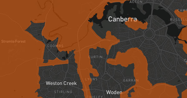 Fire-prone Canberra & Queanbeyan